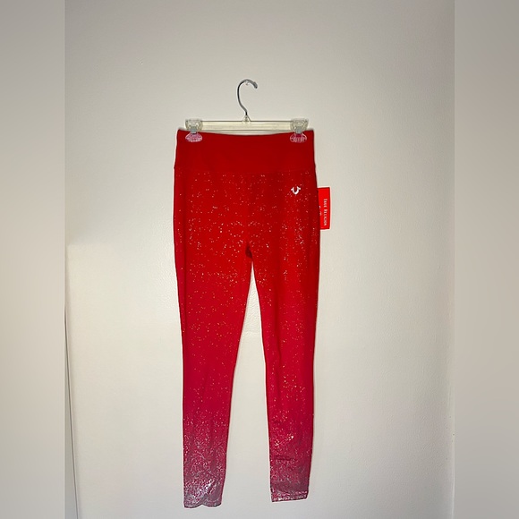 True Religion | Pants & Jumpsuits | True Religion Ruby Red Ombre Glitter Legging | Poshmark